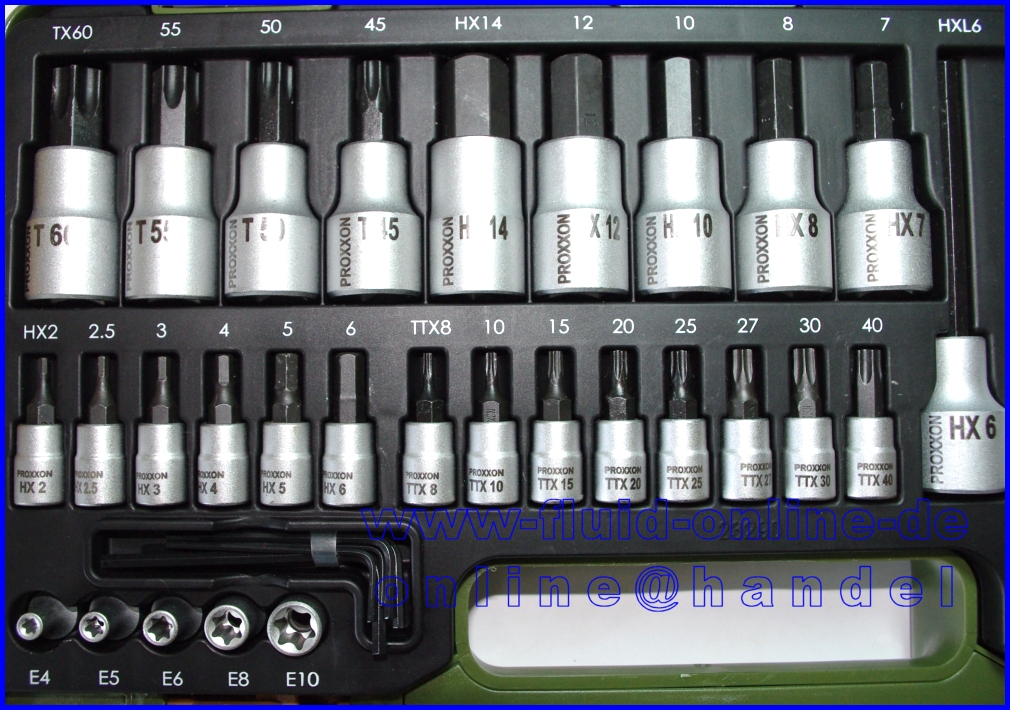 PROXXON 23290 Bitsatz Nusssatz HX INHEX + TX Torx 6,3mm 1/4" + 12,5mm 1 ...